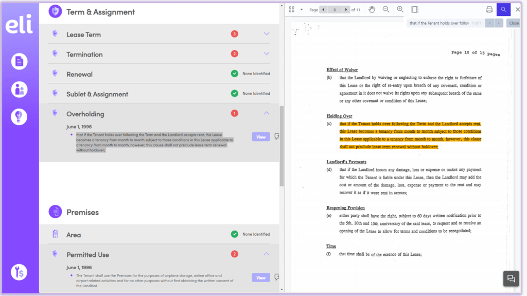 Quickly summarize commercial leases with Eli Report - Eli Report